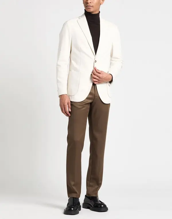 Boglioli Blazer Cream Size Cotton, Linen, Elastane