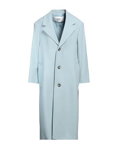 AMI Paris Coat Pastel Size Virgin Wool, Polyamide - Blue