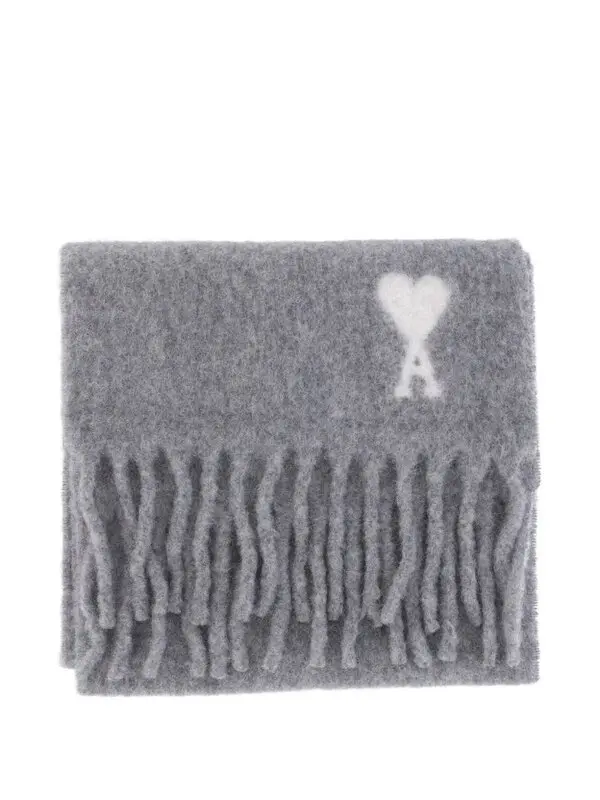 AMI Paris De Coeur Wool Scarf