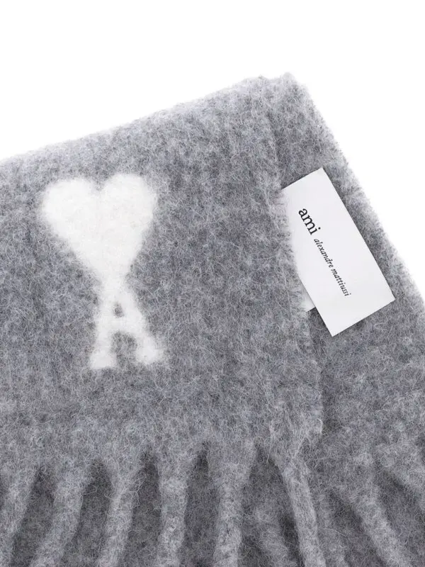 AMI Paris De Coeur Wool Scarf