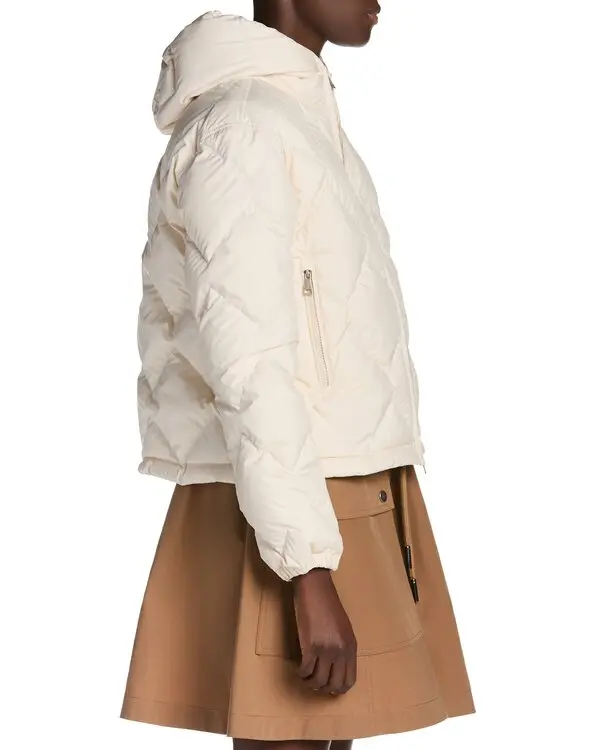 Moncler Arvouinne Hooded Quilted Short Down Jacket - Cream