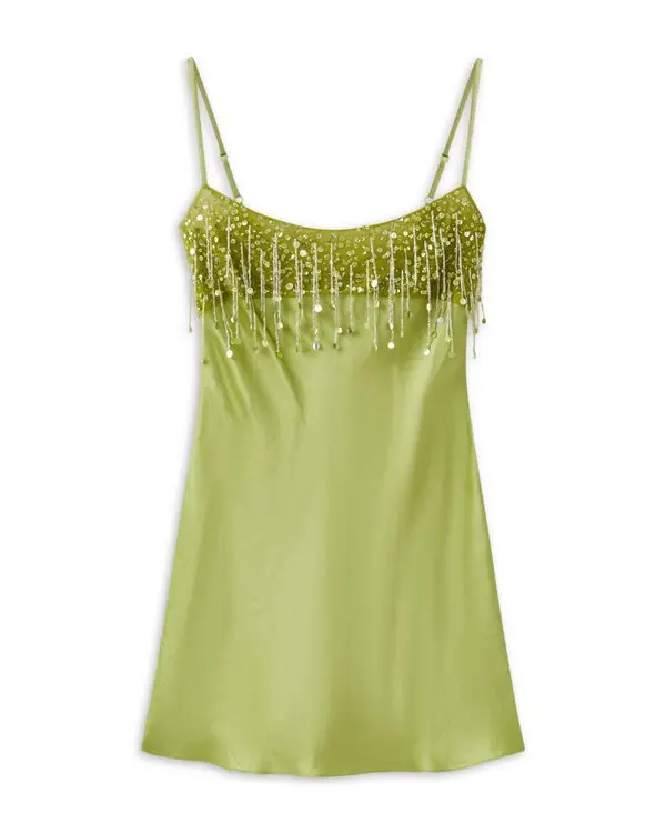 ASTA RESORT Yasmin Hand Beaded Satin Mini Dress