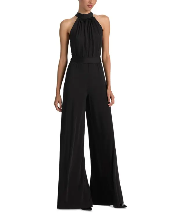 Alice + Olivia Thelma High Neck Wide Leg Jumpsuit