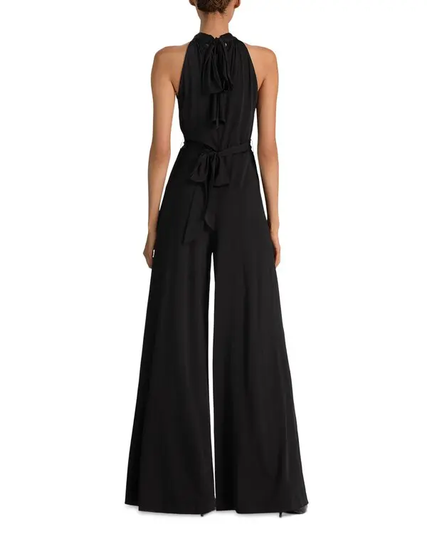 Alice + Olivia Thelma High Neck Wide Leg Jumpsuit