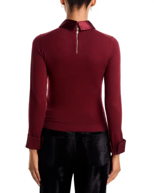 Alice + Olivia Porla Collared Wool Blend Sweater