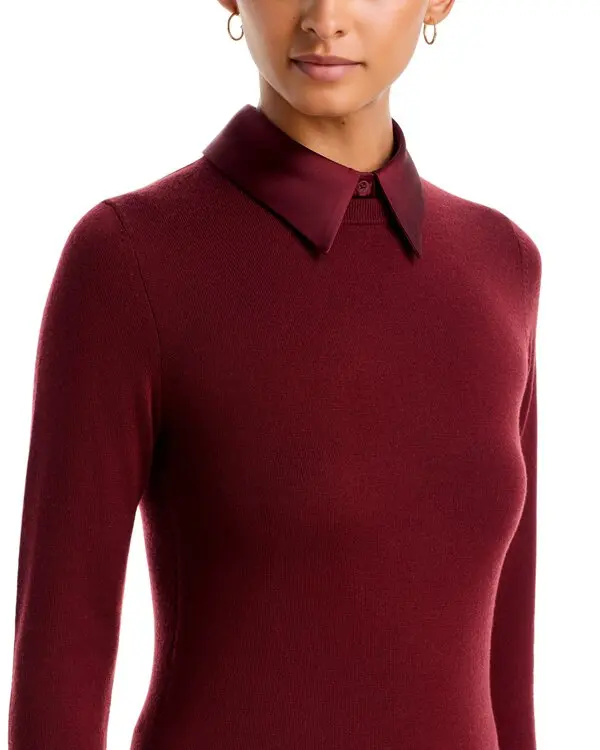 Alice + Olivia Porla Collared Wool Blend Sweater