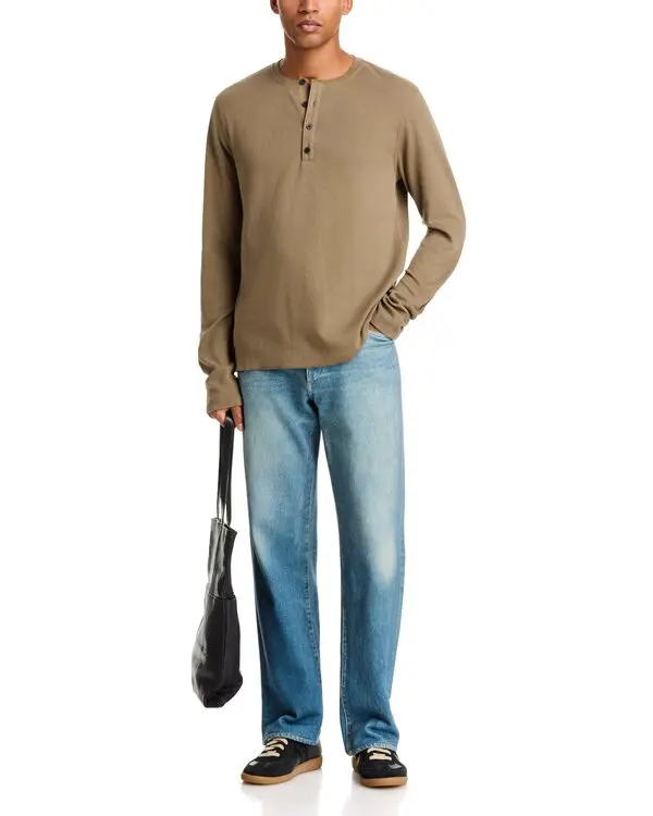 Rag & Bone Luxe Waffle Cotton Henley Shirt