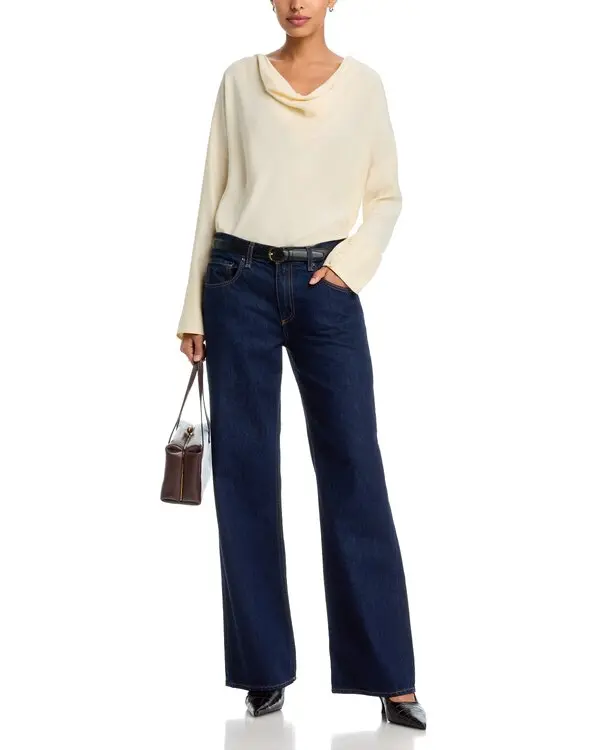 Rag & Bone Vinnie Silk Cowl Neck Blouse - Ivory