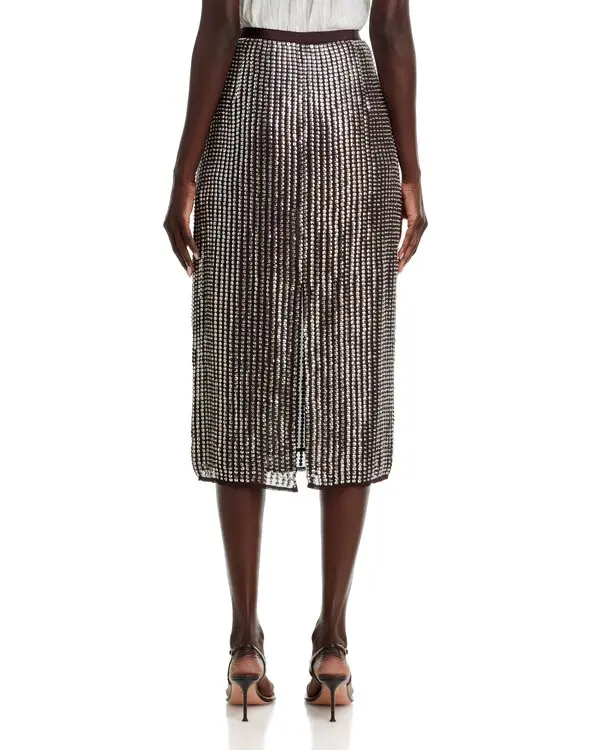 Rag & Bone Lili Beaded Midi Skirt - Chocolate
