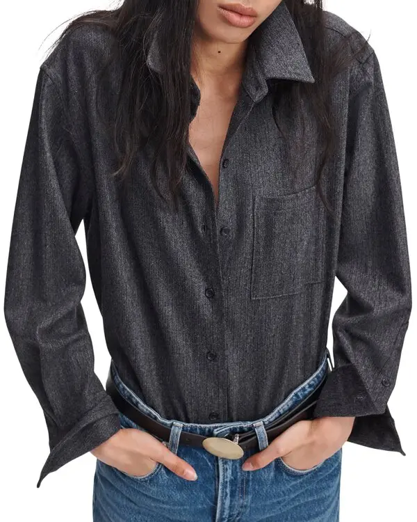 Rag & Bone Connie Tailored Wool & Cashmere Blend Shirt