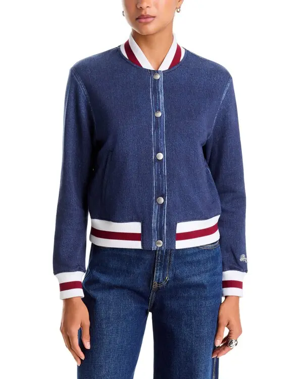 Rag & Bone Cotton Terry Collegiate Bomber Jacket