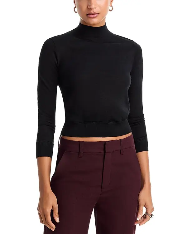 Rag & Bone Alba Merino Wool Mock Neck Sweater - Black