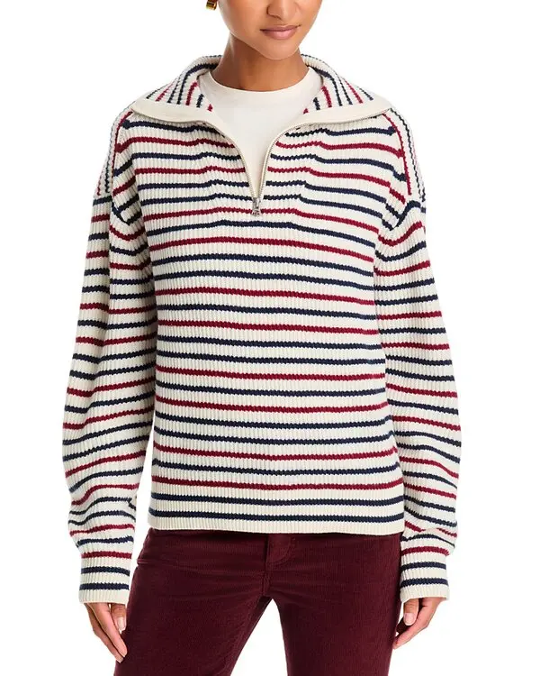 Rag & Bone Georgie Striped Half Zip Sweater