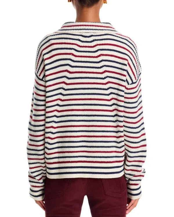 Rag & Bone Georgie Striped Half Zip Sweater