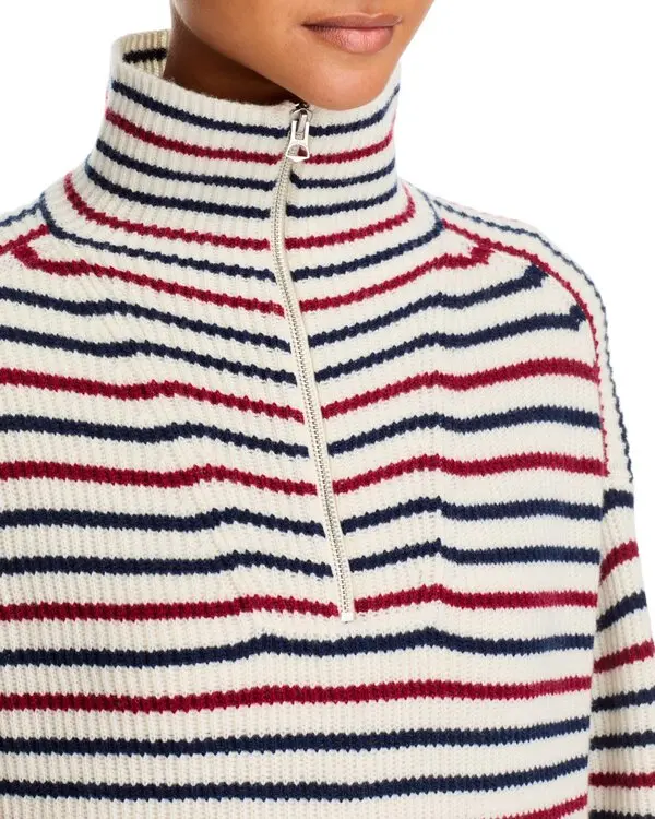 Rag & Bone Georgie Striped Half Zip Sweater
