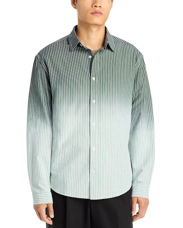 PLEASURES Fade Cotton Blend Button Up Shirt