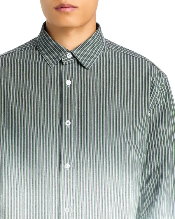 PLEASURES Fade Cotton Blend Button Up Shirt