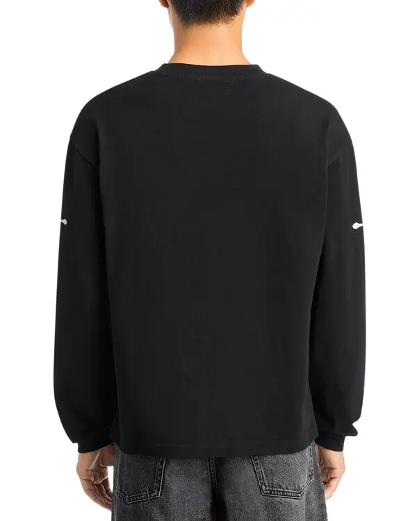 PLEASURES Luster Cotton Long Sleeve Tee - Black