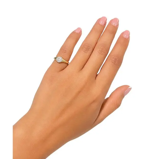 Meira T 14k Yellow Diamond Cluster Pinky Ring, 0.10 Tcw