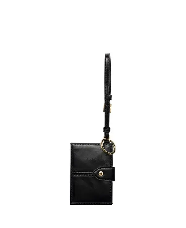 Prada Leather Logo Card Case - Black