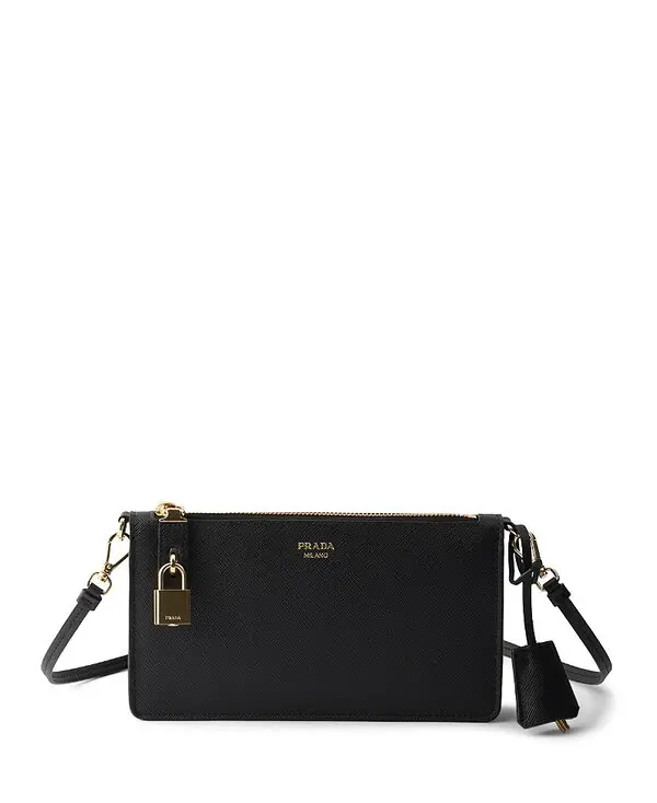 Prada Saffiano Leather Smartphone Pouch - Black