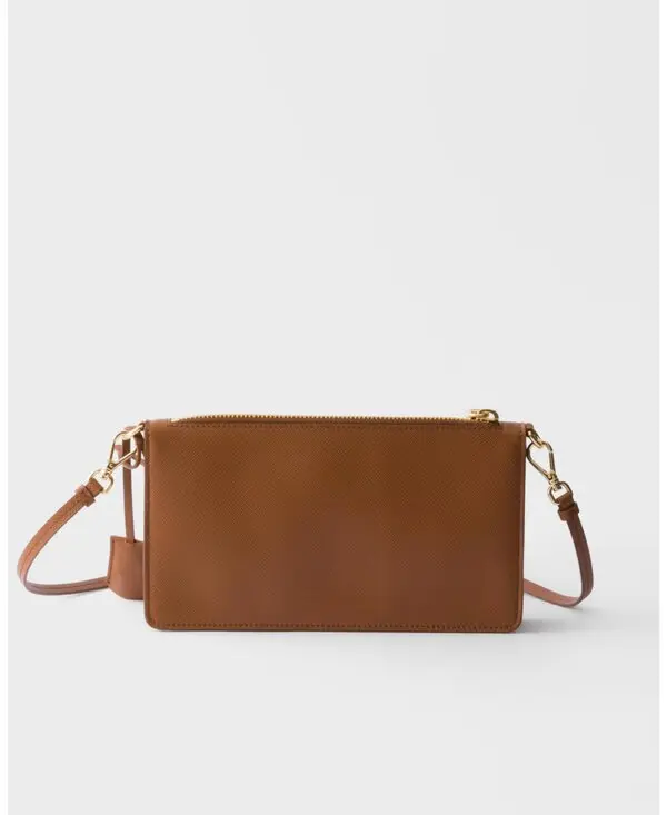 Prada Saffiano Leather Smartphone Pouch - Cognac