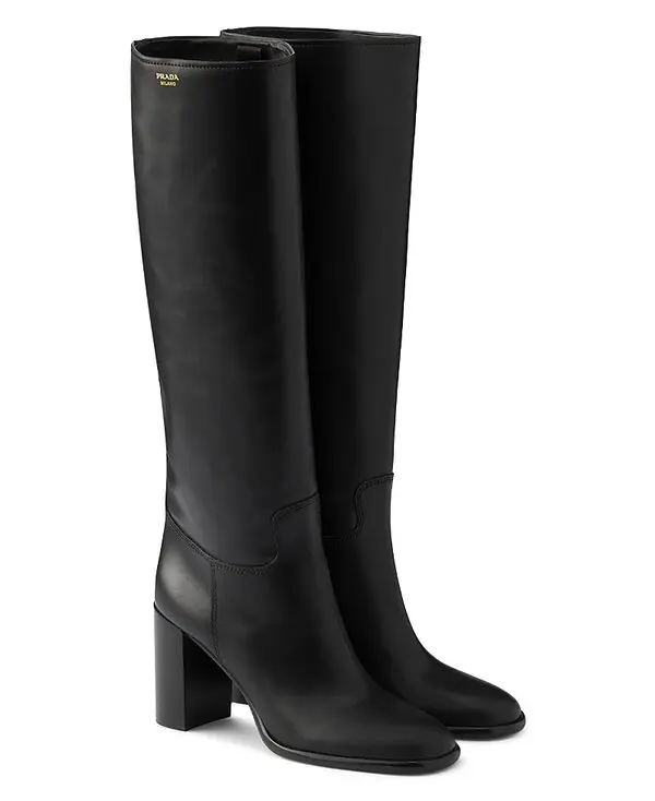 Prada Leather Boots - Black
