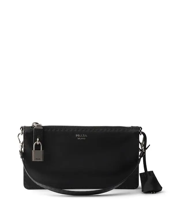 Prada Antiqued Nappa Leather Pouch - Black