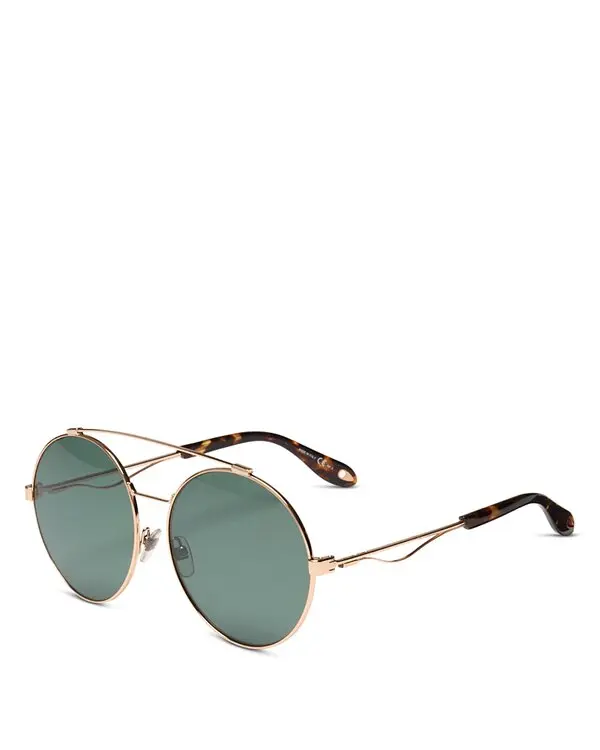 Givenchy Double Brow Bar Oversized Round Polarized Sunglasses, 60mm - Ddb-el