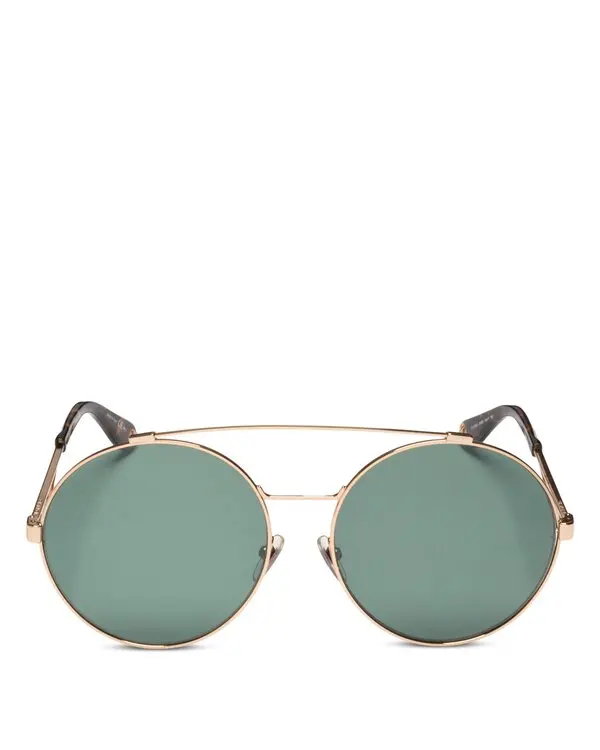 Givenchy Double Brow Bar Oversized Round Polarized Sunglasses, 60mm