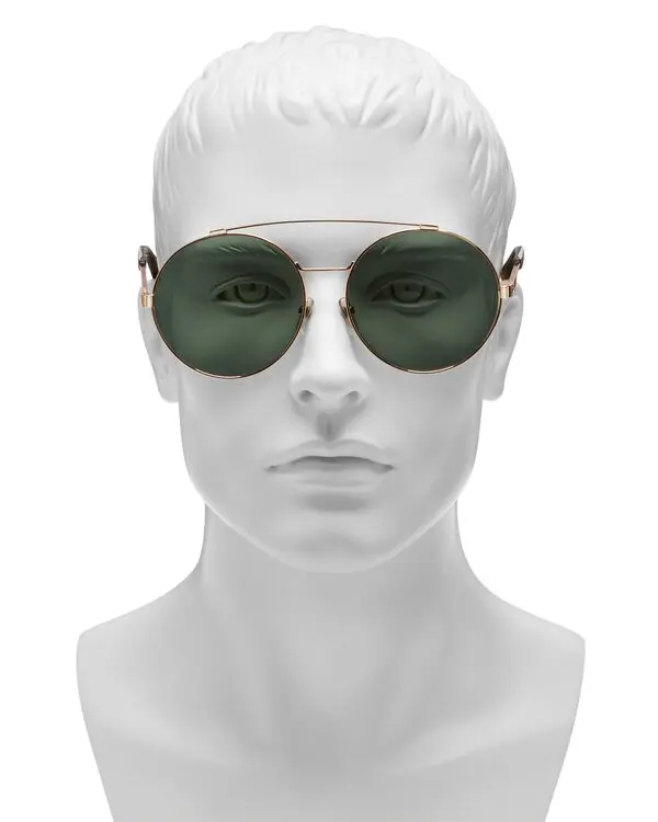 Givenchy Double Brow Bar Oversized Round Polarized Sunglasses, 60mm