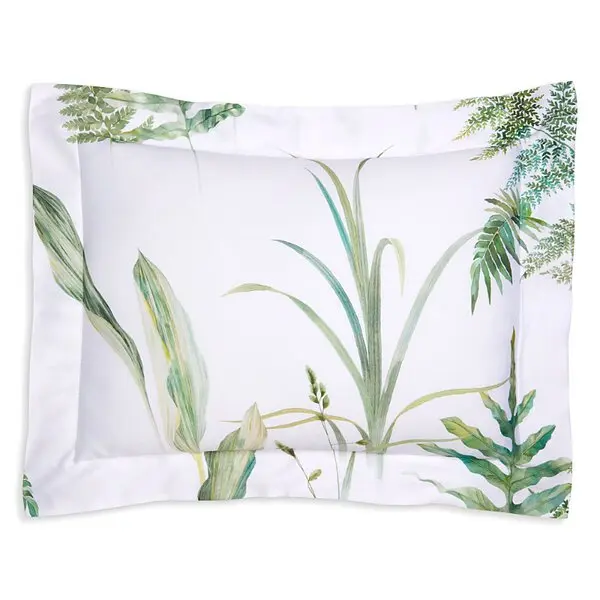 SCHLOSSBERG Jaro Blanc Leaf Print Boudoir Sham - White