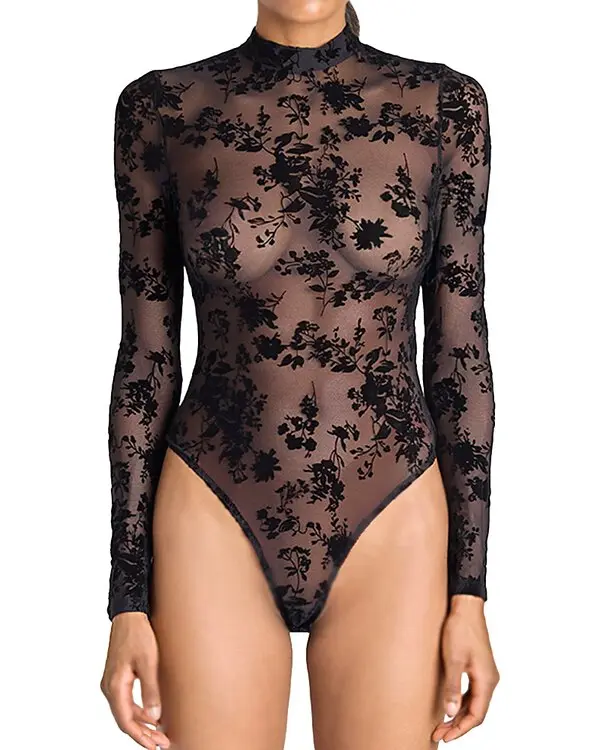 STEMS Colette Flocked Bodysuit