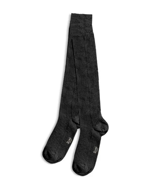 STEMS Cotton & Cashmere Blend Knee Socks - Black