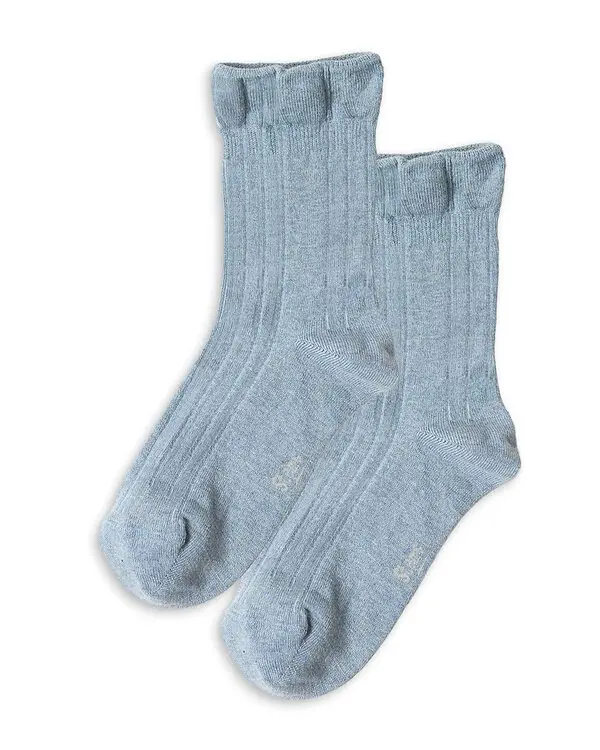 STEMS Dream Cotton Blend Crew Socks - Cool Blue