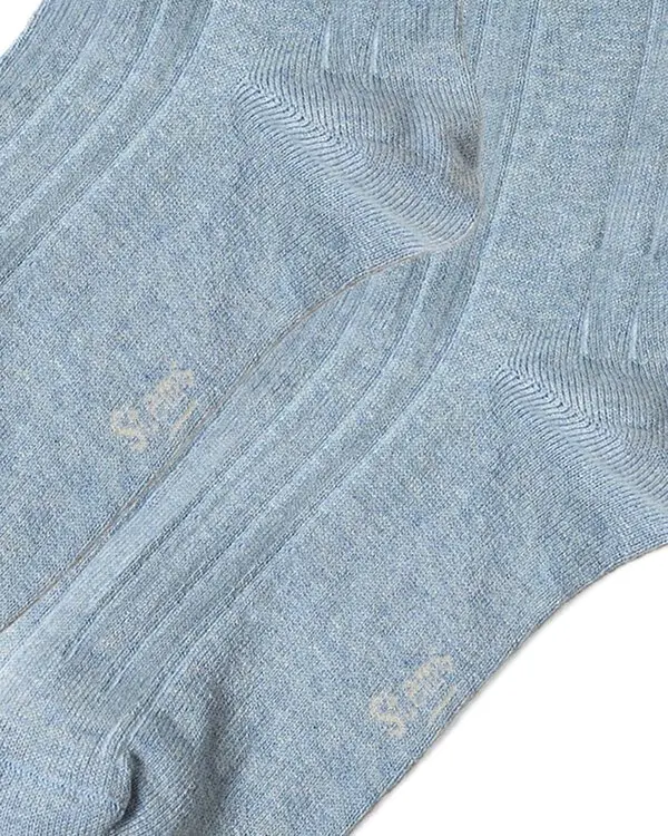 STEMS Dream Cotton Blend Crew Socks - Cool Blue