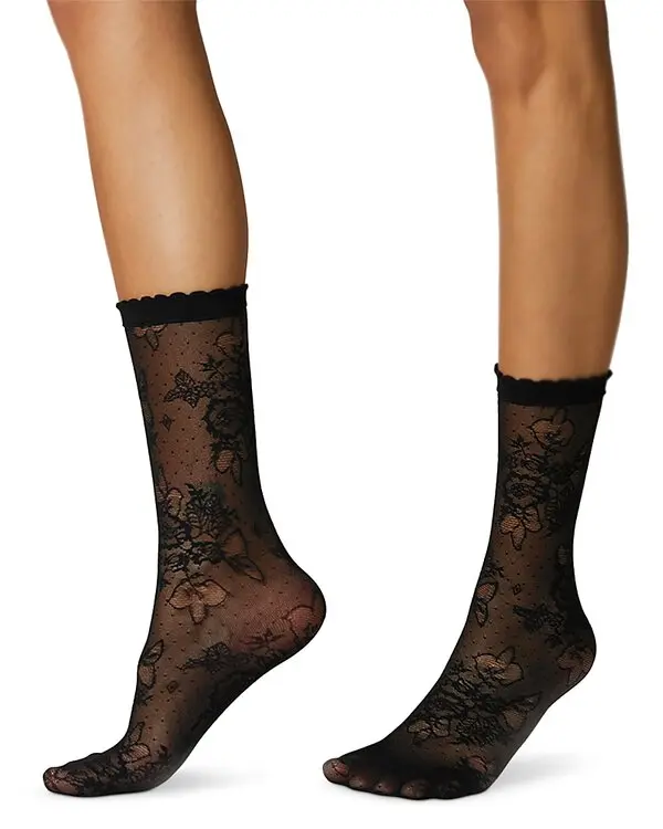 STEMS Margaux Floral Socks - Black