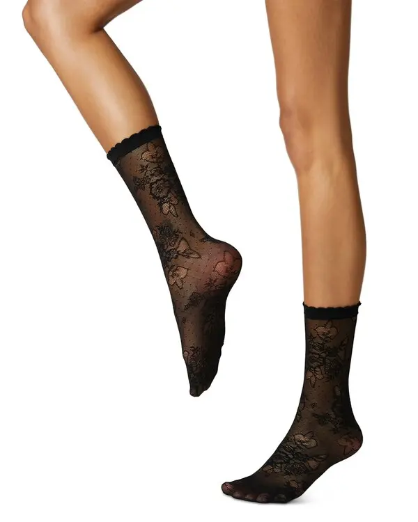 STEMS Margaux Floral Socks - Black
