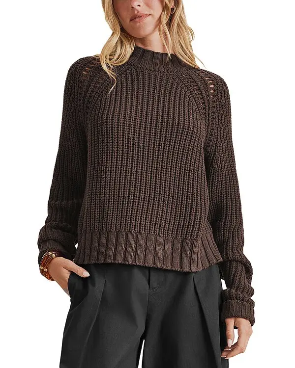 Splendid Cassidy Mock Neck Sweater - Java