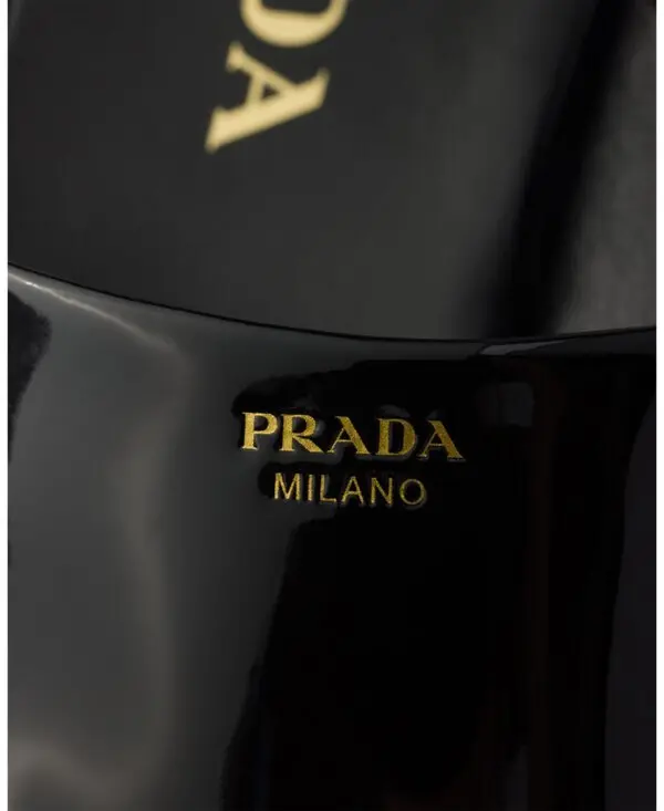 Prada Patent Leather Thong Sandals - Black