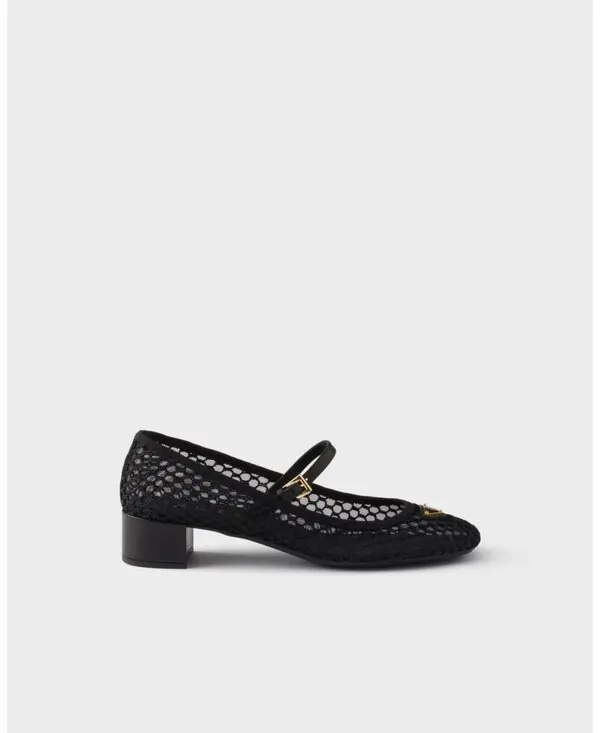 Prada Low Heel Mesh Fabric Ballerinas