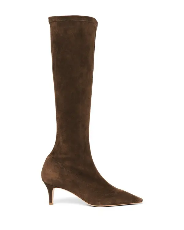 Cinq À Sept Jade Stretch Suede Knee High Boots - Chocolate
