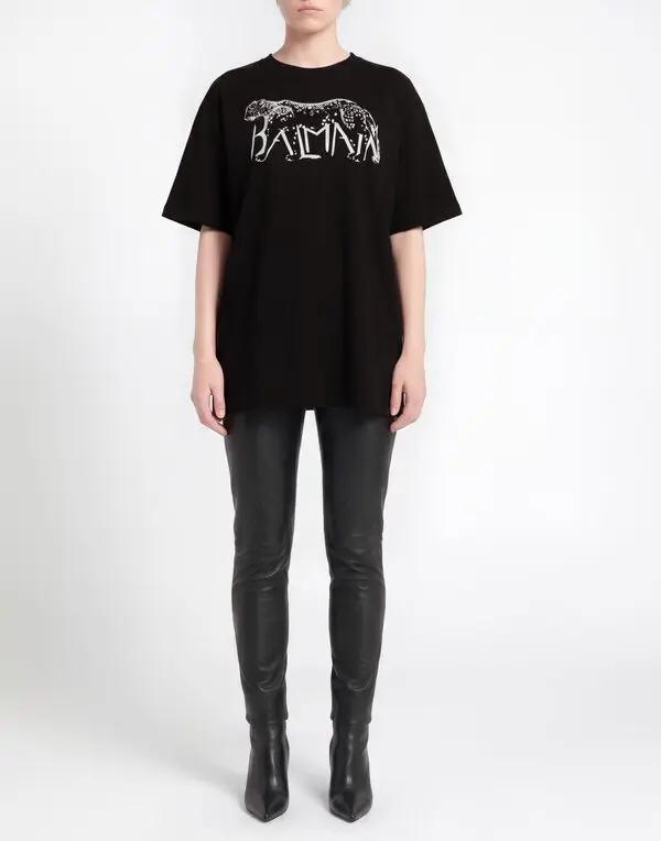 Balmain Cotton Jersey T-shirt With Graphic Appliqu