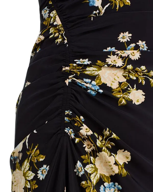 Veronica Beard Huntleigh Floral Ruched Midi Dress