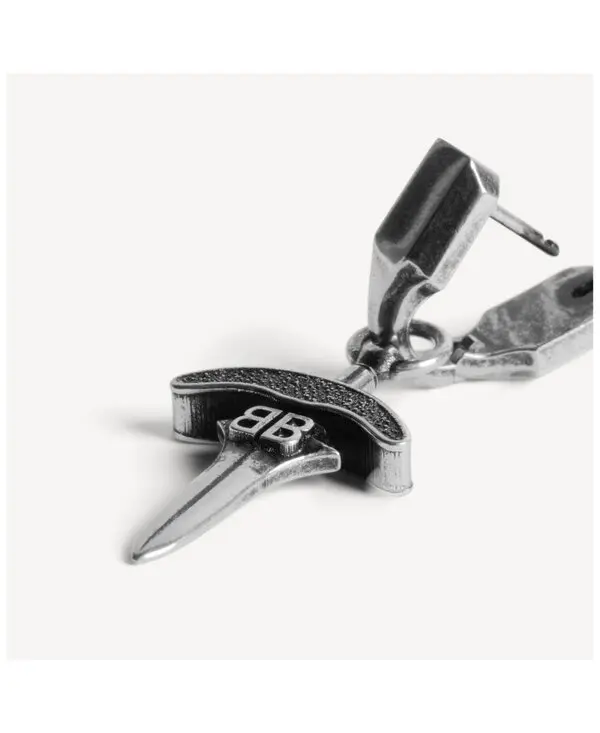 Balenciaga Goth Drop Earrings In Recycled Brass