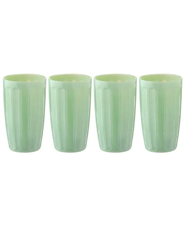 ZSA ZSA ZSU Henan Glass Soft Drink Glass Set Of 4 - Green
