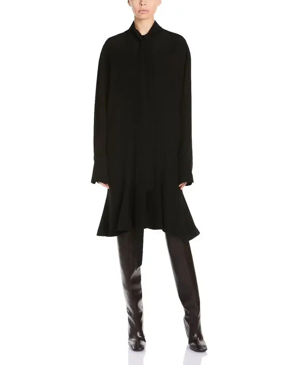 Stella McCartney Silk Bow Neck Long Sleeve Dress