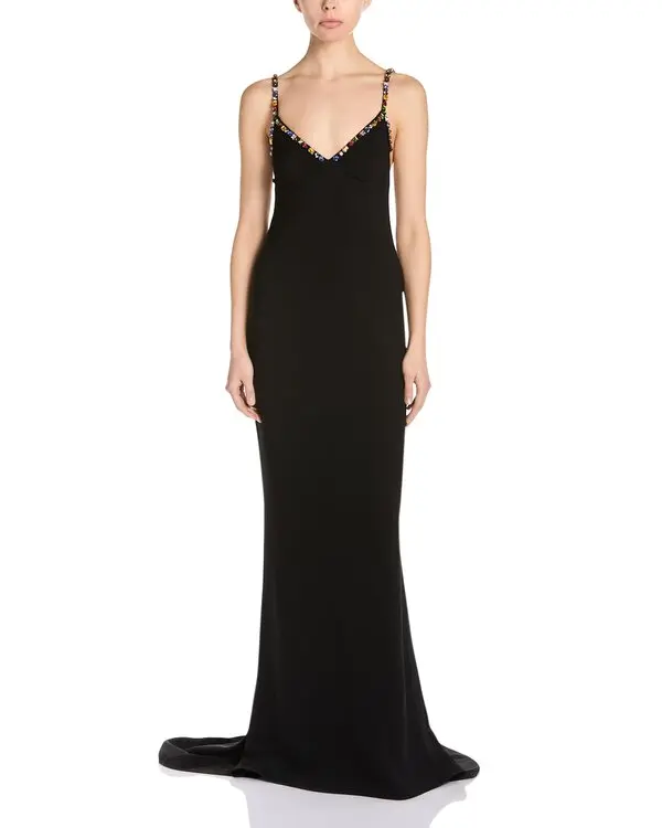 Stella McCartney Embellished V Neck Gown