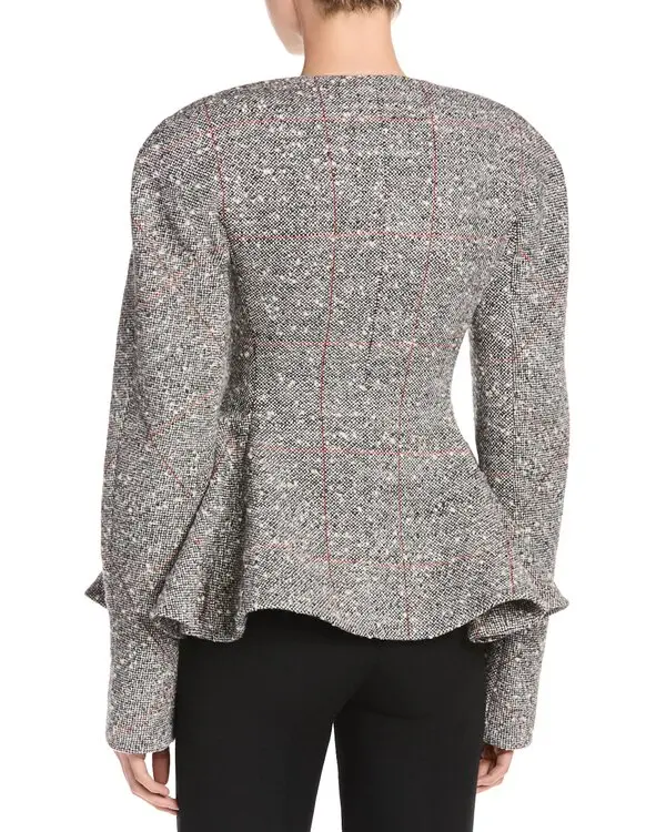 Stella McCartney Wool-blend Speckled Peplum Jacket