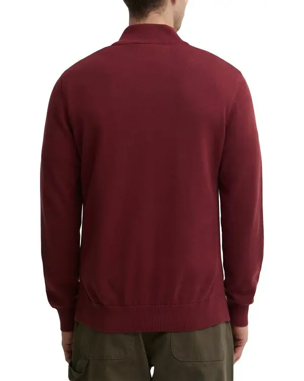 Barbour Cotton Half Zip Knit Pullover Sweater - Russet